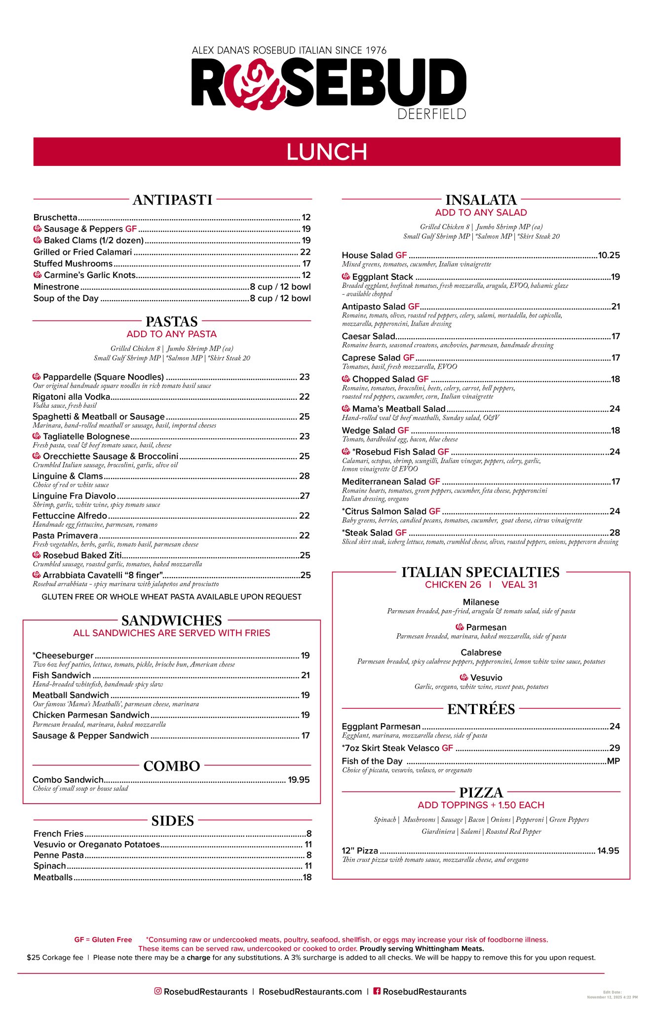 Menus – Rosebud Restaurants