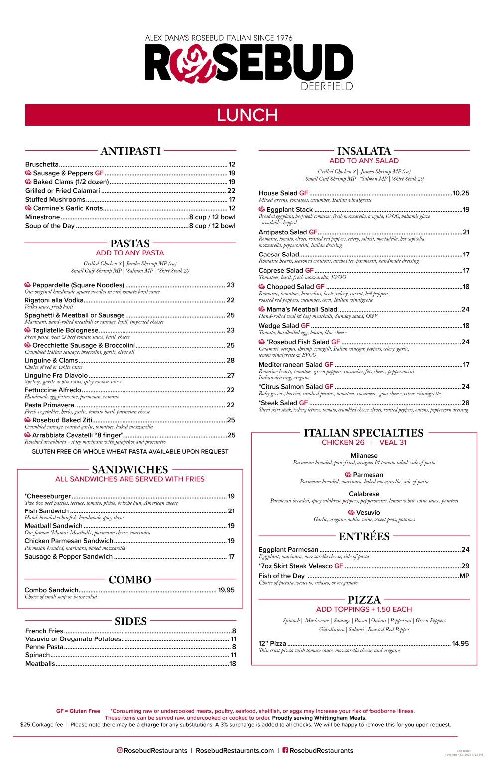 Menus – Rosebud Restaurants