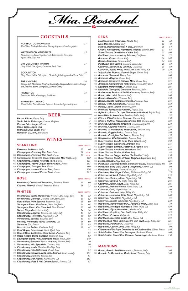 Mia Rosebud Boca Raton – Rosebud Restaurants