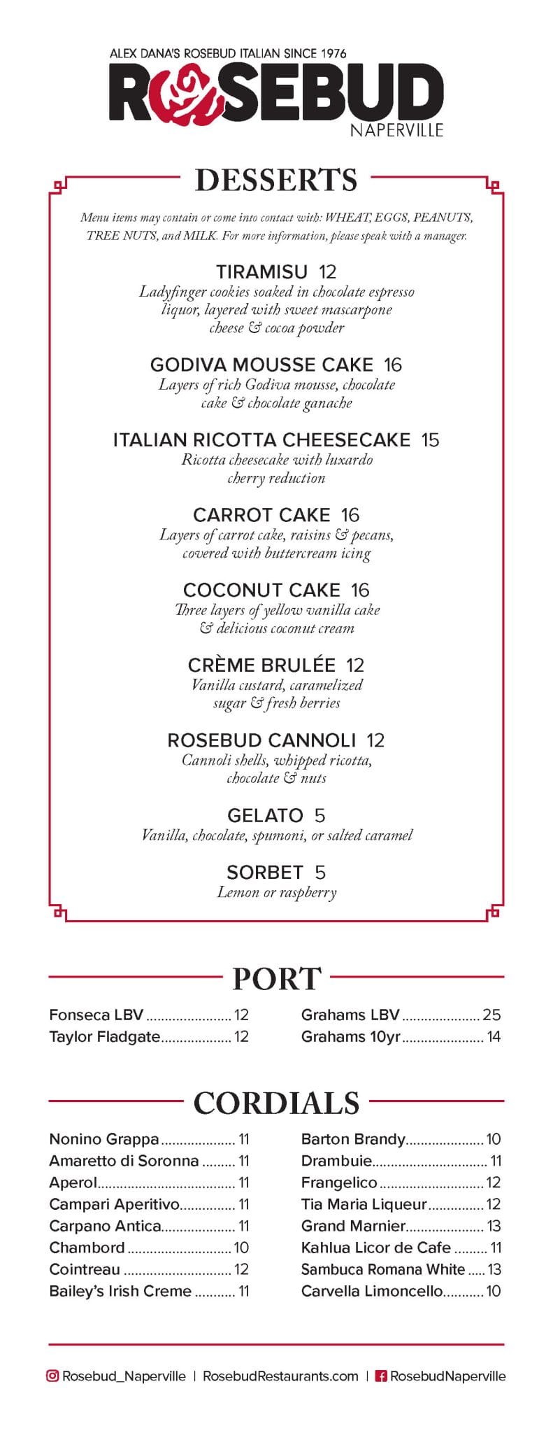 Menus – Rosebud Restaurants